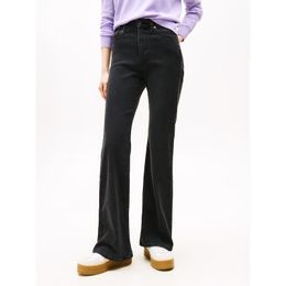 Tommy Jeans Damen Bootcut-Jeans &raquo;SYLVIA HGH FLR&laquo; Weite Beinform und Logo Stickerei auf der Ges&auml;&szlig;tasche blau 32, L&auml;nge 30