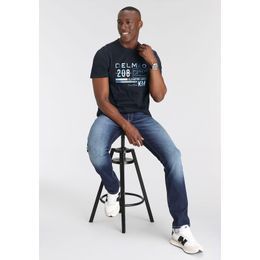 Delmao Herren DELMAO T-Shirt Kurzarm, bedruckt, Rundhals, aus 100% Baumwolle blau L (52/54)