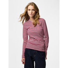 Pieces Damen Pieces Langarmshirt &raquo;PCLAYA LS TOP JRS NOOS&laquo; Materialmix, regular fit rot XXL
