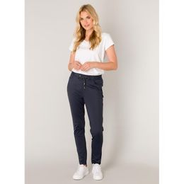 Base Level Damen Stoffhose &raquo;Tiana&laquo; Sommerhose aus reiner Viskose blau 44, L&auml;nge 32
