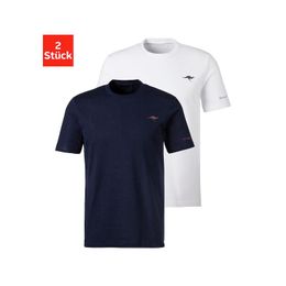 Kangaroos Herren Kangaroos T-Shirt 2er-Pack, mit Kangaroos Print auf der Brust blau L