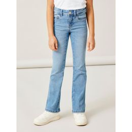name it M&auml;dchen Bootcut-Jeans &raquo;NKFPOLLY SKINNY BOOT JEANS 1142-AU NOOS&laquo; mit Stretch blau 146, N-Gr