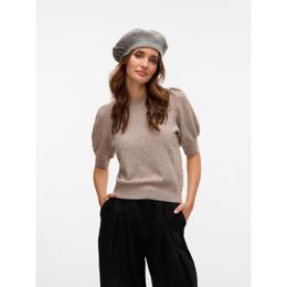 V&eacute;ro Moda Vero Moda Damen Rundhalspullover &raquo;VMDOFFY 2/4 O-NECK PULLOVER GA NOOS&laquo; Materialmix, regular fit grau XL