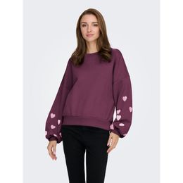 Only Damen Only Sweatshirt &raquo;ONLMACY L/S O-NECK BOX CC SWT&laquo;, Baumwollmischung, regular fit lila XL