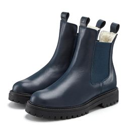 ELBSAND Damen Stiefelette &raquo;Chelseaboots, Stiefel, Boots, Winterstiefel, Schlupfstiefel&laquo; aus Leder mit Warmfutter, Lederstiefelette blau 42