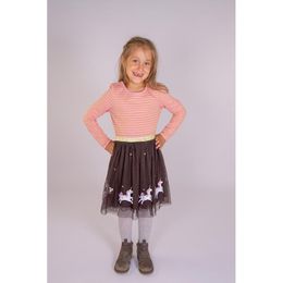 happy girls M&auml;dchen happy girls Midikleid mit hochwertigen Einhorn-Applikationen am Saum pink 140, N-Gr