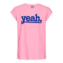 Kidsworld M&auml;dchen Kidsworld T-Shirt &raquo;Spr&uuml;cheshirt mit &uuml;berschnittener Schulter&laquo; T-Shirt "YEAH" print rosa 140/146