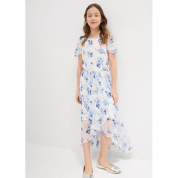 bonprix Kinder bonprix Chiffonkleid aus Chiffon, mit elastischer Taille blau 152, N-Gr
