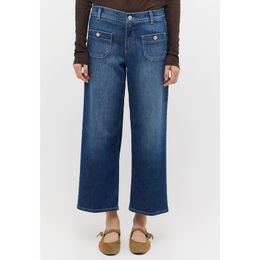 Angels Damen Angels 7/8-Jeans &raquo;LINN SMART&laquo; Culotte-Design, Relaxed Fit, aus weicher Baumwollmischung blau 44, L&auml;nge 26