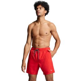 Puma Herren Puma Badeshorts &raquo;Puma SWIM MEN MID SHORTS 1P&laquo; High-Tech Rei&szlig;verschluss an der Ges&auml;&szlig;tasche, Seitentaschen rot L, N-Gr