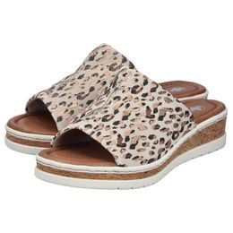 Rieker Damen Pantolette Sommerschuh, Hausschuh, Keilabsatz, zum Schlupfen bunt 41