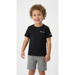 Champion Jungen T-Shirt &raquo;ICONS CONTRAST Crewneck T-Shirt&laquo; mit Rundhalsausschnitt, Kurzarm, aus Baumwolle, klassischer Schnitt schwarz M (140/146)