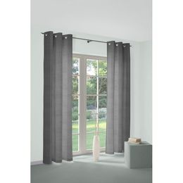 WIRTH Vorhang &raquo;Niederau&laquo; &Ouml;sen 1 Stk. tlg. grau Jacquard, Polyacryl, Polyester 145cm, &Ouml;sen, 132cm
