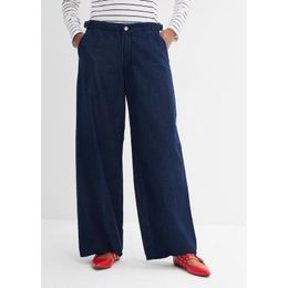 bonprix Damen bonprix Weite Jeans lockerer Schnitt, gerade Passform, mittlerer Bund 40, N-Gr