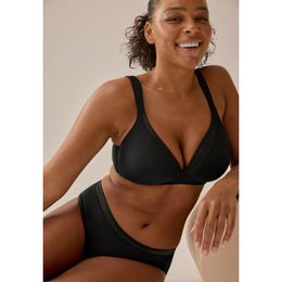 Naturana Damen B&uuml;gelloser BH &raquo;The Wednesday&laquo; 1 Stk. mit Schale, Glanzband, breite Tr&auml;ger, weich, bequem, ohne B&uuml;gel schwarz 90, Cup C