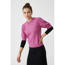 Only Damen Only Strickpullover &raquo;ONLRICA LIFE 2/4 PULLOVER KNT NOOS&laquo; Materialmix, regular fit pink XS