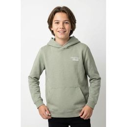 Jack & Jones Jack & Jones Junior Jungen Kapuzensweatshirt &raquo;JORNORREBRO TYPO BACK SWEAT HOOD SN JNR&laquo;, Baumwollmischung, relaxed fit, Langarm gr&uuml;n 140