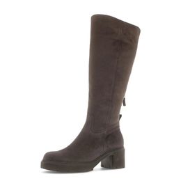 Gabor Damen Winterstiefel , Blockabsatz, Langschaftstiefel in Bequemweite G (= weit) braun 37, Normalschaft