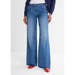 bonprix Damen bonprix Weite Jeans lockerer Schnitt, mittlerer Bund, weite Passform 42, K-Gr