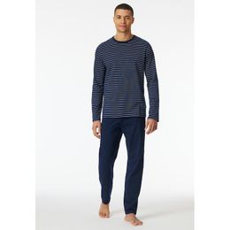 Schiesser Herren Schlafanzug &raquo;Casual Essentials&laquo; 2 tlg. mit Streifen blau 106