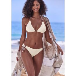 s.Oliver Damen s.Oliver Triangel-Bikini-Top &raquo;Ada&laquo; in gemusterter Strukturware beige 38, Cup C/D