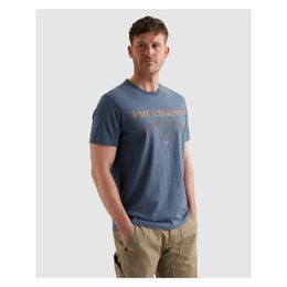 PME-Legend Pme Legend Herren PME LEGEND T-Shirt &raquo;Short sleeve r-neck single jersey graphic&laquo; mit Logo Print blau 3XL