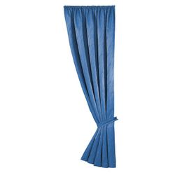 Weckbrodt-Gardinen Vorhang &raquo;Linz&laquo; Kr&auml;uselband 1 Stk. tlg. Jacquard, blickdicht, edler Glanz, mit Raffhalter, Gardine, Store blau Polyester 160cm, Kr&auml;uselband, 140cm
