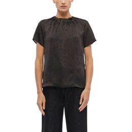 s.Oliver BLACK LABEL Damen s.Oliver BLACK LABEL Kurzarmbluse Sommerbluse mit Animal-Print braun 36