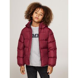 Tommy Hilfiger Jungen Daunenjacke &raquo;ESSENTIAL DOWN JACKET&laquo; mit Kapuze Baby bis 2 Jahre; mit Logo-Patch und Flaglabel rot 92