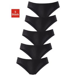Petite Fleur By Lascana Damen petite fleur by Lascana Bikinislip 5er-Pack, aus weicher Pikee-Qualit&auml;t schwarz 36