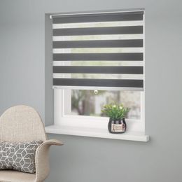 OTTO home Doppelrollo &raquo;Jan&laquo; Lichtschutz Sichtschutz ohne Bohren freih&auml;ngend Rollo, Fixma&szlig;, Klemmfix, uni, monochrom, basic, schnurlos grau Polyester 