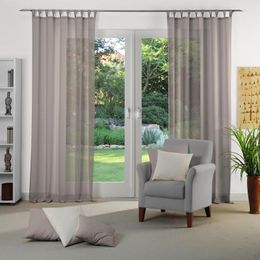 WIRTH Vorhang &raquo;Sunday&laquo; Schlaufen 1 Stk. tlg. nach Ma&szlig; braun Jacquard, Baumwolle, Polyester 245cm, Schlaufen, 141cm