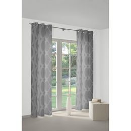 WIRTH Vorhang &raquo;Lahstedt&laquo; &Ouml;sen 1 Stk. tlg. grau Jacquard, Polyacryl, Polyester 145cm, &Ouml;sen, 135cm