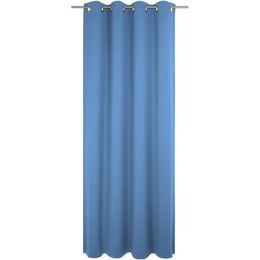 WIRTH Vorhang &raquo;Umea&laquo; &Ouml;sen 1 Stk. tlg. blau Jacquard, Polyester 145cm, &Ouml;sen, 132cm