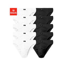 H.I.S. H.I.S Herren Slip &raquo;M&auml;nner Unterhose&laquo; Packung, 10 Stk. in Unifarben schwarz-wei&szlig; 6L, 10 Stk.