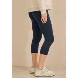 Cecil Damen 3/4-Leggings Capri mit Stretch und elastischem Bund blau S (38), N-Gr