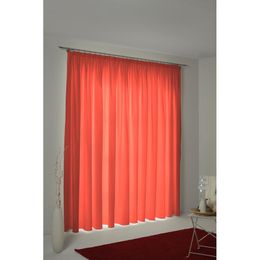 WIRTH Vorhang &raquo;Natur&laquo; Kr&auml;uselband 1 Stk. tlg. 2-lagig rot Baumwolle 260cm, Kr&auml;uselband, 127cm