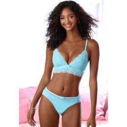 Lascana Damen Lascana Bralette-BH &raquo;, BH ohne B&uuml;gel, Spitzen-BH&laquo; mit atmungsaktiver, softer Spacer-Schale, Dessous blau 85, Cup A