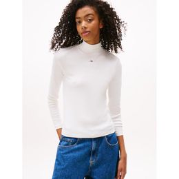 Tommy Jeans Damen Langarmshirt &raquo;TJW ESSENTIAL MOCK NECK&laquo; Baumwollmischung beige L (42/44)