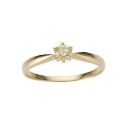 Firetti Solit&auml;rring &raquo;Schmuck Geschenk Gold 750 Damenring Verlobungsring Goldring Solit&auml;r&laquo; mit Brillant gold 18, 0,2 P2 = erkennbare Einschl&uuml;sse, 