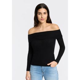 BOSS Orange Damen BOSS Orange Carmenpullover &raquo;Falmon Premium Damenmode&laquo; schulterfrei mit umgeschlagenem Ausschnitt schwarz L (40)
