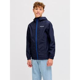 Jack & Jones Jack & Jones Junior Jungen Regenjacke &raquo;JJEFLYNN RAIN JACKET SN JNR&laquo; mit Kapuze blau 140