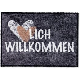 Astra Fu&szlig;matte &raquo;Pure & Soft&laquo; rechteckig 7 mm H&ouml;he Schmutzfangmatte, mit Spruch, waschbar grau Kunstfaser B : 50cm 1 Stk., 7mm, L: 70cm