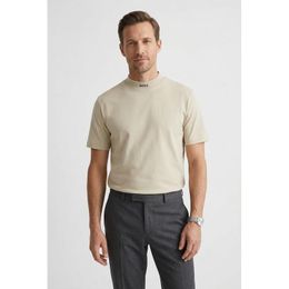 BOSS Green Herren BOSS Green T-Shirt &raquo;Tee Collar Relaxed Fit&laquo; Stretch Jersey Baumwolle, Logo Centered, Rundhals beige S