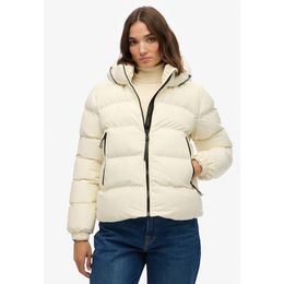 Superdry Damen Steppjacke &raquo;HOODED SPORTS PUFFER JACKET&laquo; mit Kapuze Kunstfaser, relaxed fit wei&szlig; XS