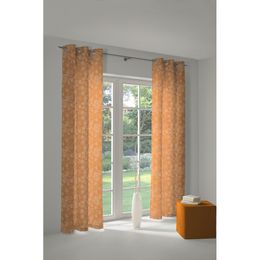 Adam Vorhang &raquo;Flower Cuv&eacute;e&laquo; &Ouml;sen 1 Stk. tlg. aus 100% Bio-Baumwolle gelb Jacquard, Baumwolle (Bio-Baumwolle) 145cm, &Ouml;sen, 145cm