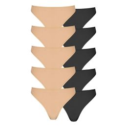 Petite Fleur By Lascana Damen petite fleur by Lascana String 10er-Pack, aus elastischer Baumwolle schwarz 32/34