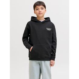 Jack & Jones Jack & Jones Junior Jungen Kapuzensweatshirt &raquo;JORNORREBRO TYPO BACK SWEAT HOOD SN JNR&laquo;, Baumwollmischung, relaxed fit, Langarm schwarz 152