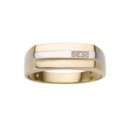 Firetti Herren Goldring &raquo;Schmuck Geschenk Gold 333 Herrenring Goldring Siegelring&laquo; mit Brillant wei&szlig; 20, 0,01 P2 = erkennbare Einschl&uuml;sse, Diamanten 