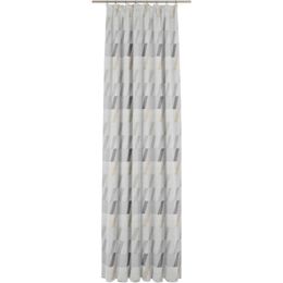 WIRTH Vorhang &raquo;Bray&laquo; Kr&auml;uselband 1 Stk. tlg. grau Jacquard, Baumwolle, Polyester 145cm, Kr&auml;uselband, 132cm